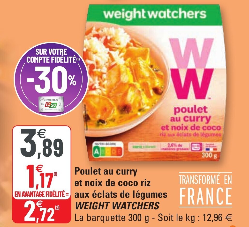 Promo Poulet Au Curry Et Noix De Coco Riz Aux éclats De Légumes Weight