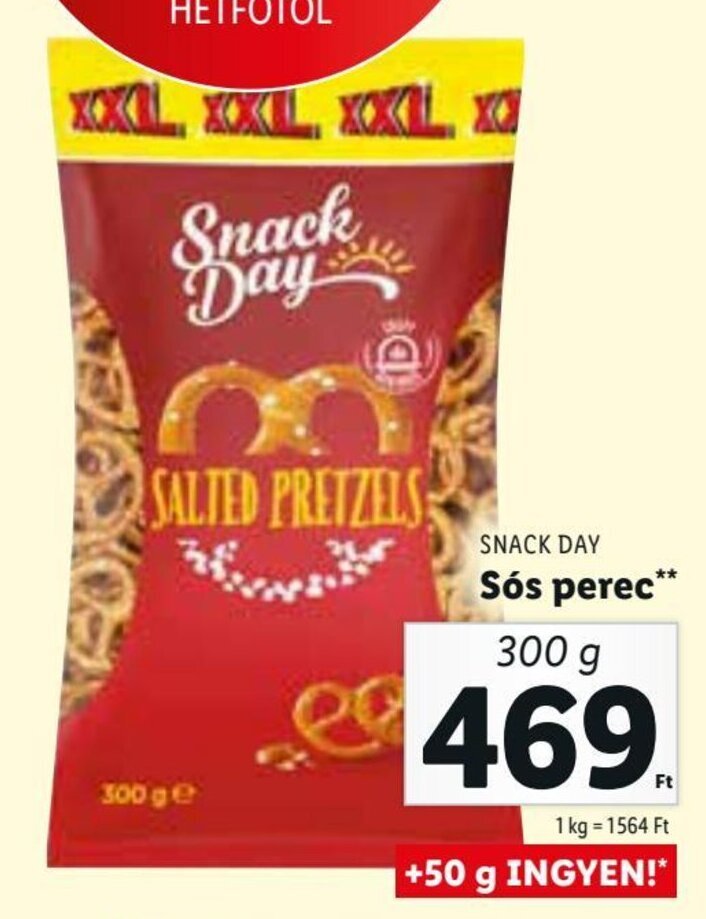 Snack Day SALTED PRETZELS 300 g akció az Lidl-nél