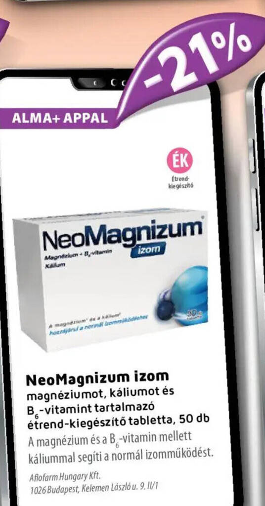 NeoMagnizum izom tabletta 50 db akció az Alma Gyógyszertárak-nél