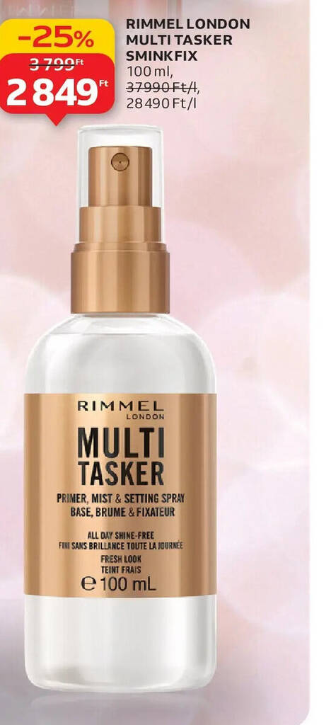 RIMMEL LONDON MULTI TASKER SMINK FIX 100 ml akció az Auchan-nél