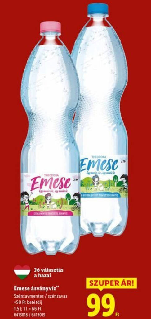Emese Woda mineralna 1,5 l akció az Lidl-nél