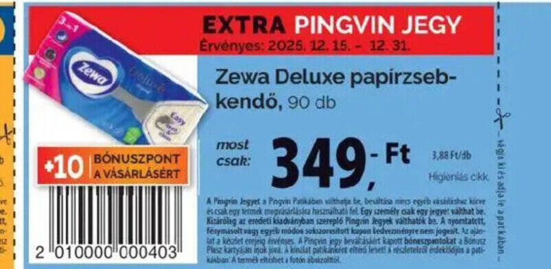 Deluxe akció és ár Pingvin Patika – jan. 2026