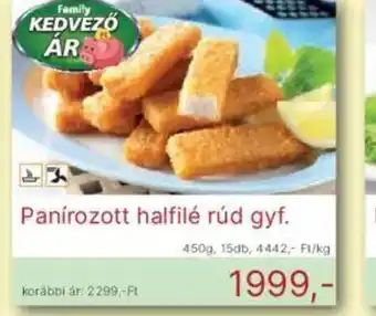 Panírozott halfilé rúd gyf. 450 g akció az Family Frost-nél