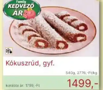 Kókuszrúd, gyf. 540 g akció az Family Frost-nél