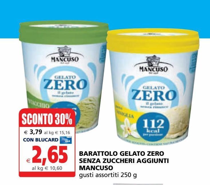 Offerta Barattolo gelato zero senza zuccheri aggiunti mancuso gusti ...
