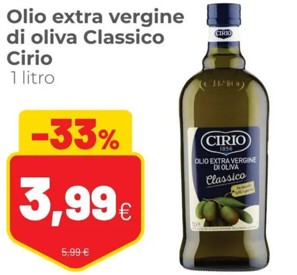Offerta Cirio Olio extra vergine di oliva Classico 1 litro nel ...