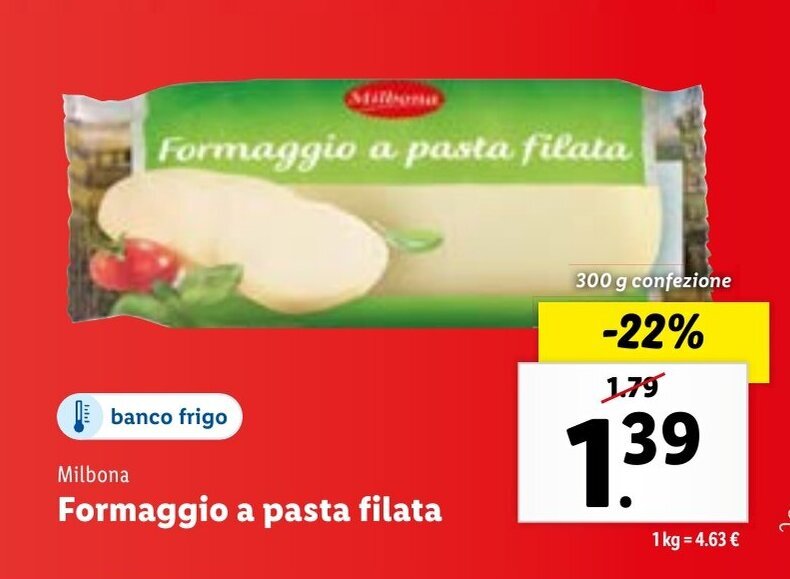 Milbona Formaggio a pasta filata 300 g offerta di Lidl