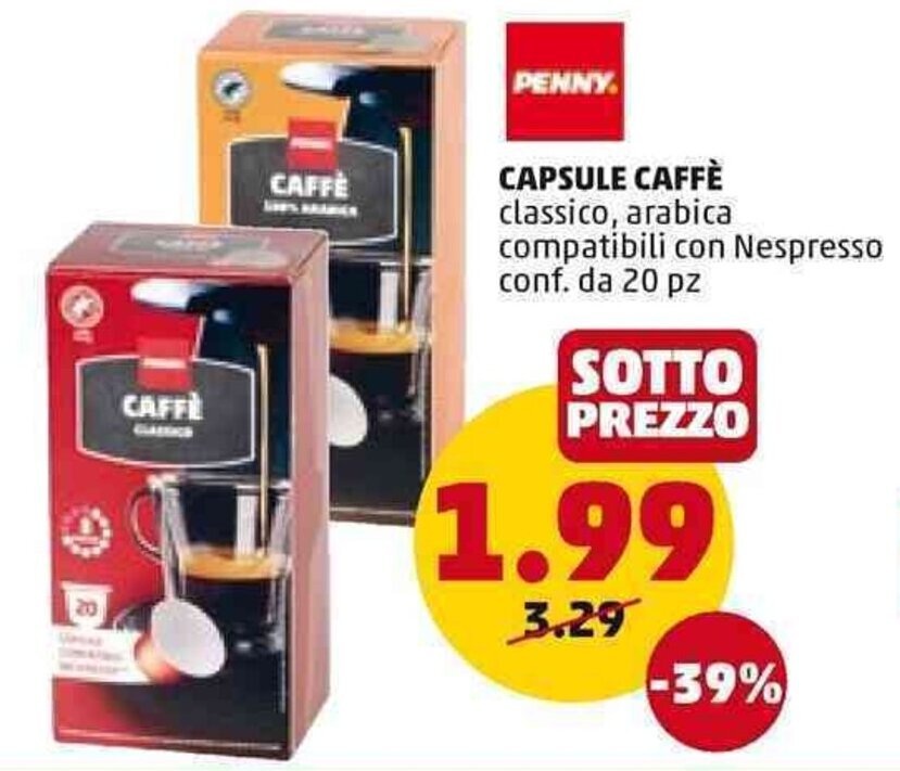 Penny Capsule Caffè classico, arabica compatibili con Nespresso conf ...