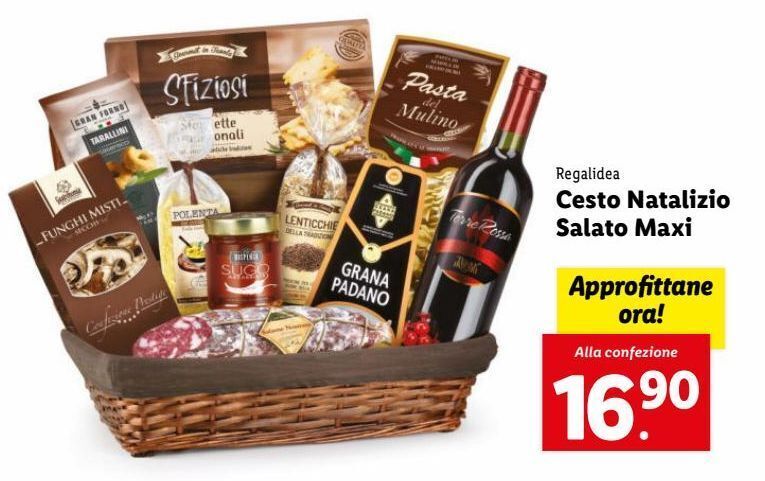 Cesti natalizi salato maxi offerta di Lidl