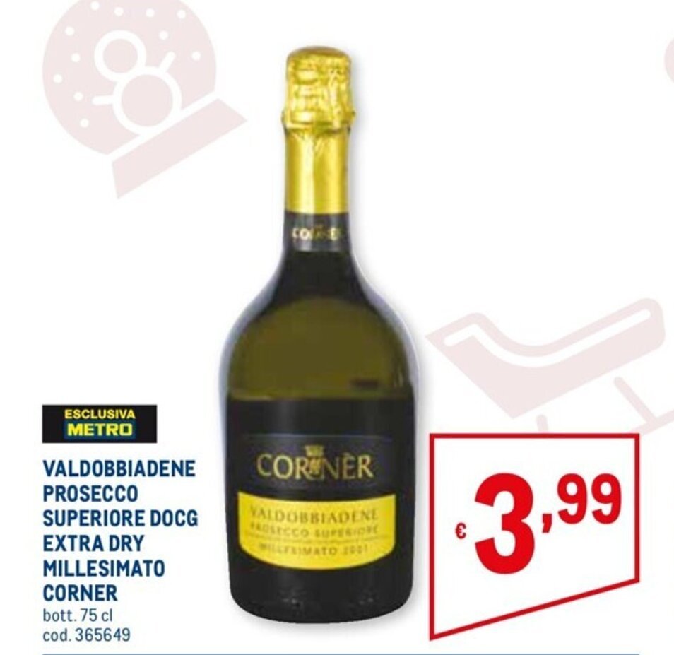 Corner Valdobbiadene Prosecco Superiore DOCG Extra Dry Millesimato bott ...
