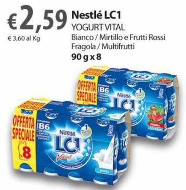 Nestlé LC1 Yogurt Vital 90 g x 8 offerta di Extra Supermercati