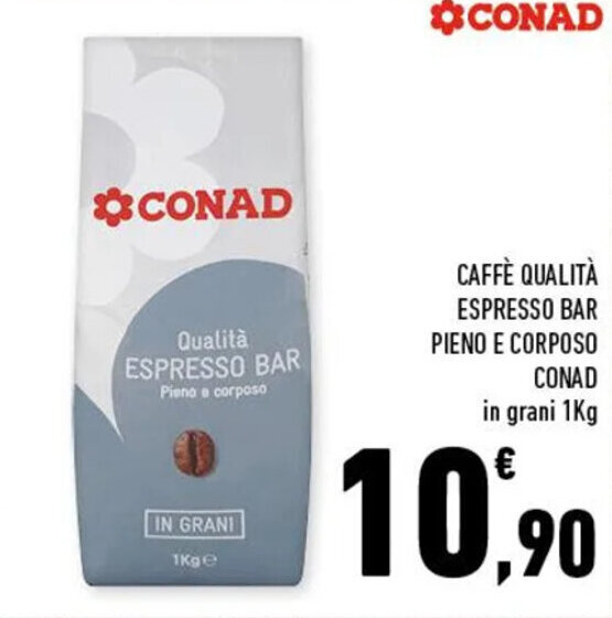 Conad Caffè Qualità Espresso Bar Pieno e Corposo 1Kg offerta di Conad ...