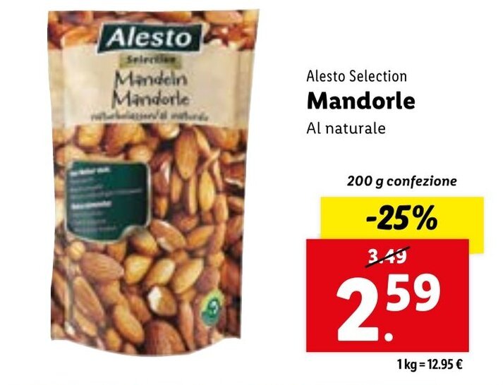 Alesto Selection Mandorle 200 g offerta di Lidl