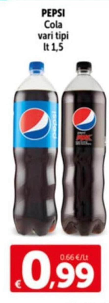 Pepsi Cola vari tipi 1,5 lt offerta di Carrefour