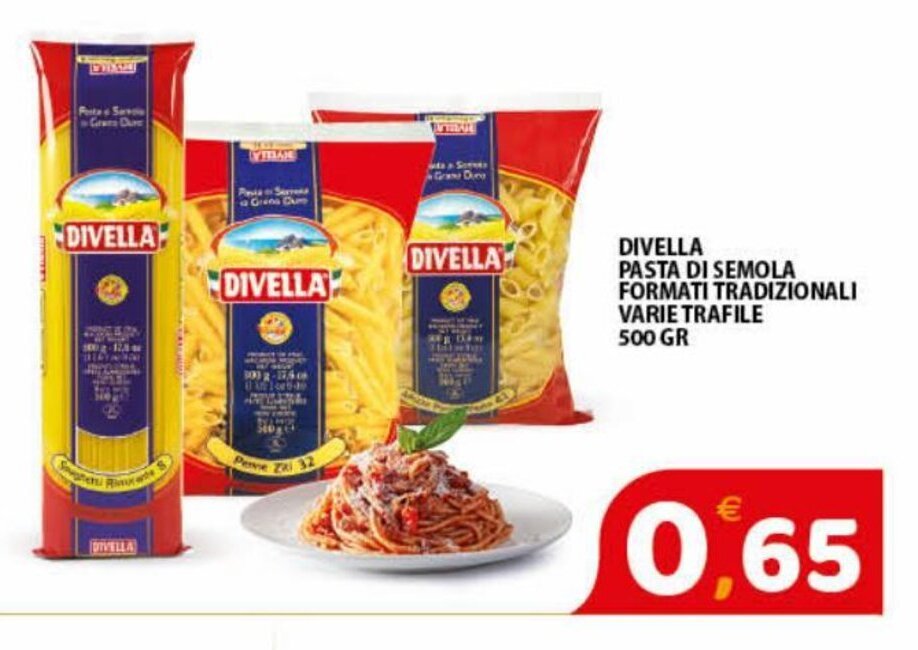 Divella Pasta Di Semola Formati Tradizionali Varie Trafile 500 gr ...