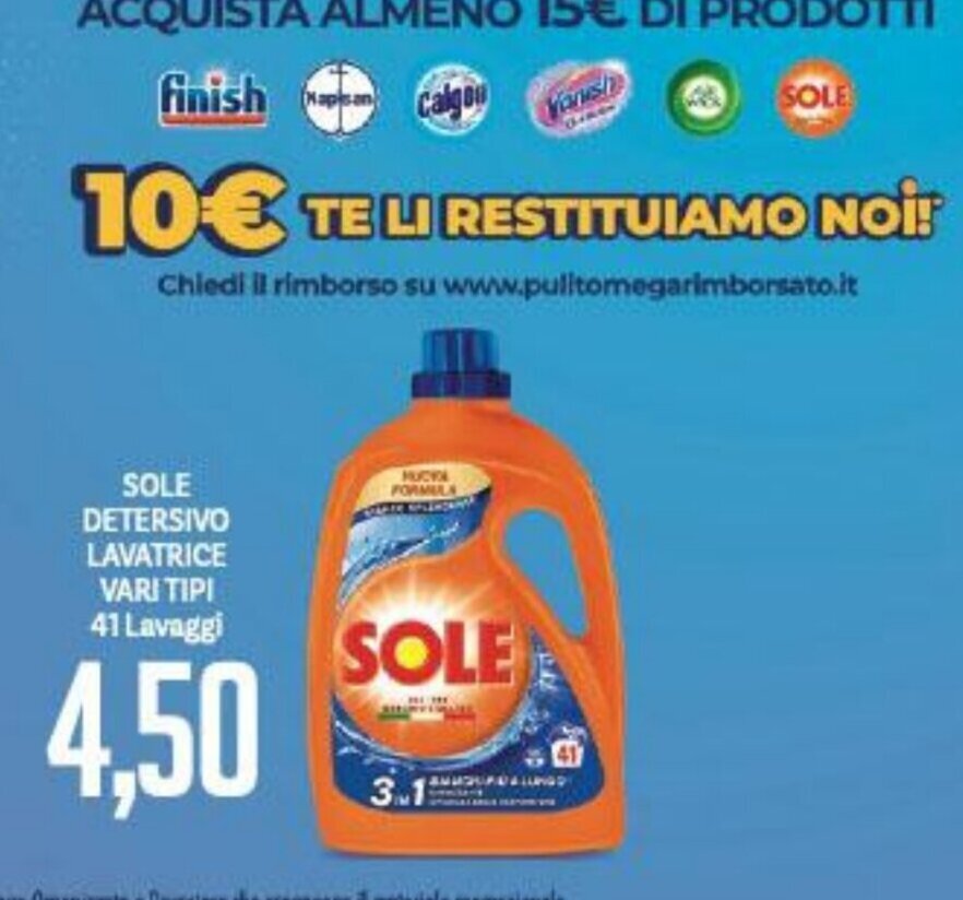 Sole Detersivo Lavatrice Vari Tipi 41 Lavaggi offerta di Supermercati ...