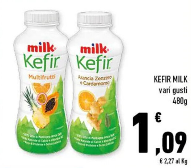 Milk Kefir vari gusti 480g offerta di Conad
