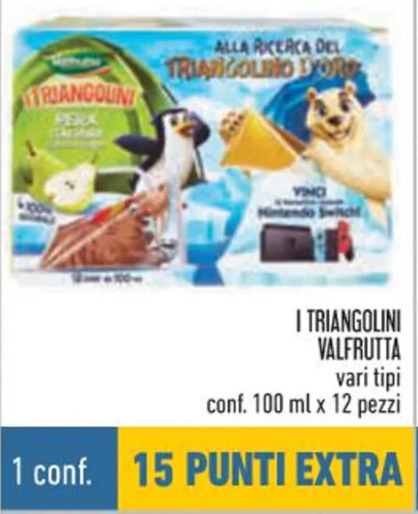 Valfrutta I Triangolini vari tipi conf. 100 ml x 12 pezzi offerta di Conad
