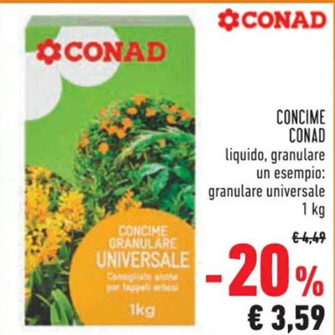Conad Concime liquido, granulare granulare universale 1 kg offerta di Conad