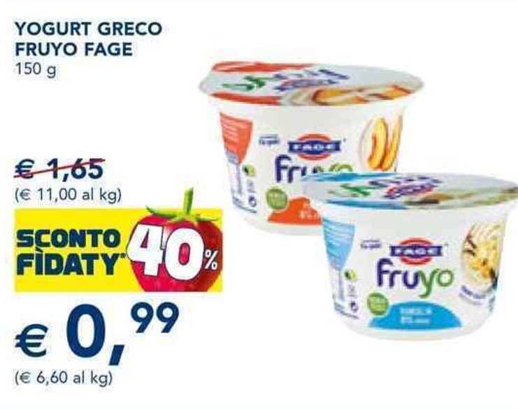 Offerta Fage Fruyo Yogurt Greco 150 g nel volantino di Esselunga