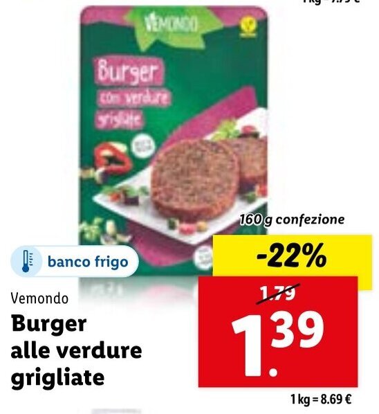 Offerta Vemondo Burger Alle Verdure Grigliate 160 G Confezione Nel