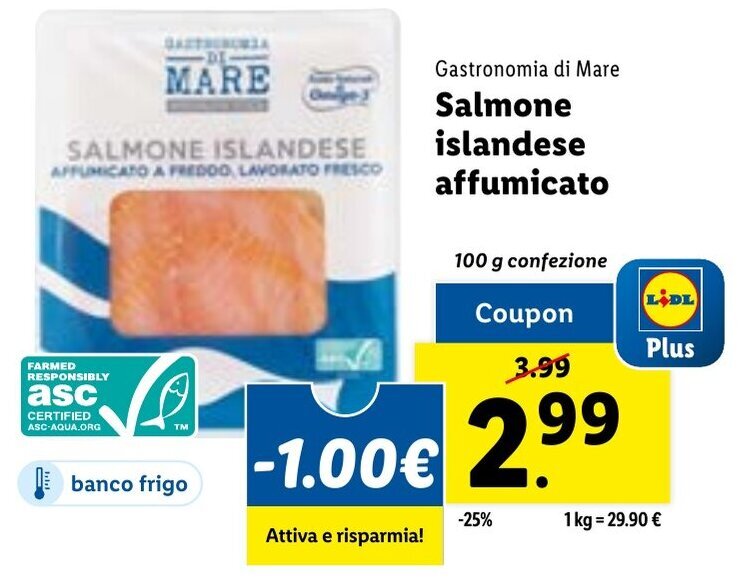 Gastronomia di Mare Salmone islandese affumicato 100 g confezione ...