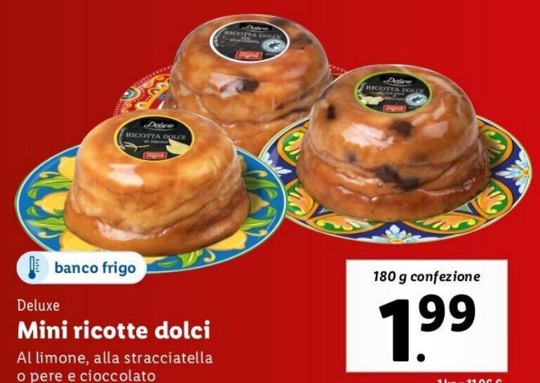 Deluxe Mini ricotte dolci 180 g confezione offerta di Lidl