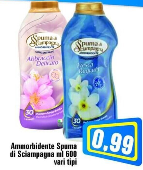 Spuma di Sciampagna Ammorbidente ml 600 vari tipi offerta di Punto Vigas