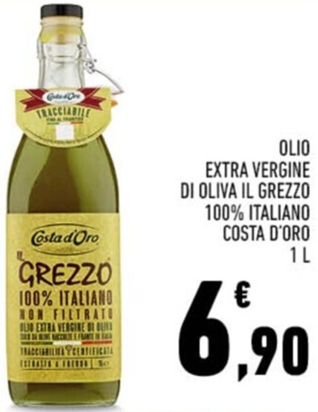 Costa D'Oro Olio Extra Vergine Di Oliva Il Grezzo 100% Italiano 1 L ...