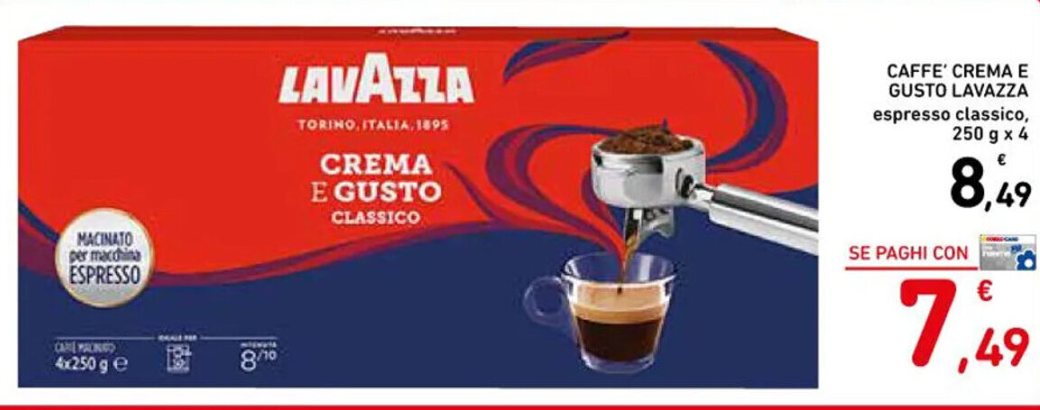 LAVAZZA CAFFE' CREMA E GUSTO LAVAZZA espresso classico, 250 g x 4 ...