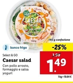 Select & go caesar salad offerta di Lidl