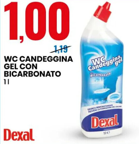 Dexal WC CANDEGGINA GEL CON BICARBONATO 1 l offerta di Eurospin