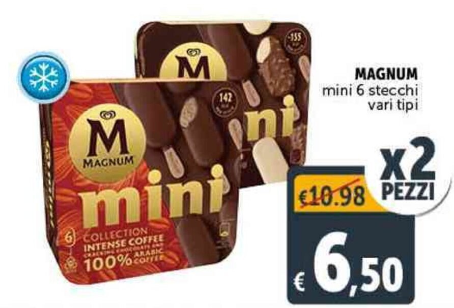 MAGNUM mini 6 stecchi vari tipi offerta di Deco Supermercati