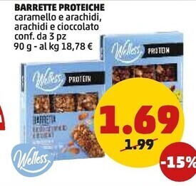 Welless barrette proteiche offerta di PENNY