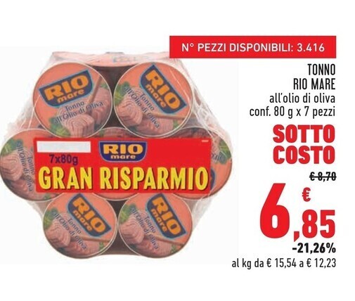 Rio mare tonno offerta di Conad Superstore