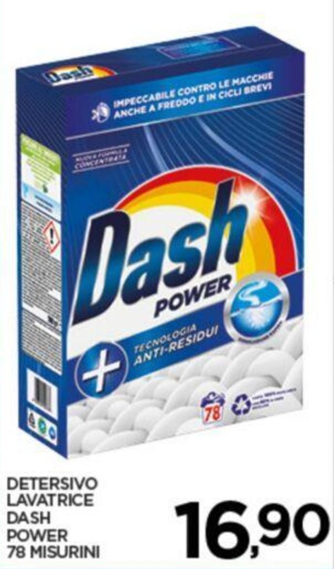 DETERSIVO LAVATRICE DASH POWER 78 MISURINI offerta di Interspar