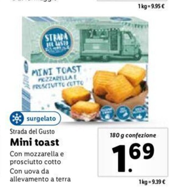 Strada del Gusto Mini toast 180 g confezione offerta di Lidl
