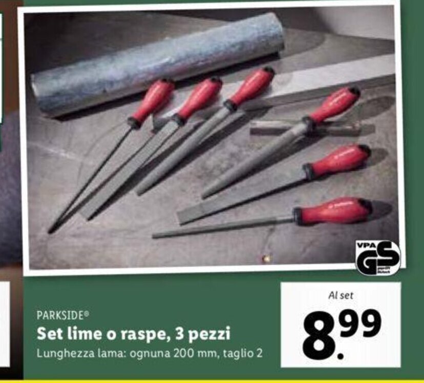 PARKSIDEⓇ Set lime o raspe, 3 pezzi offerta di Lidl