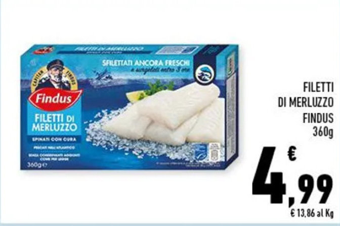 FILETTI DI MERLUZZO FINDUS 360g offerta di Conad
