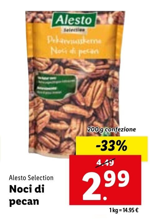 Alesto Selection Noci di pecan 200 g confezione offerta di Lidl