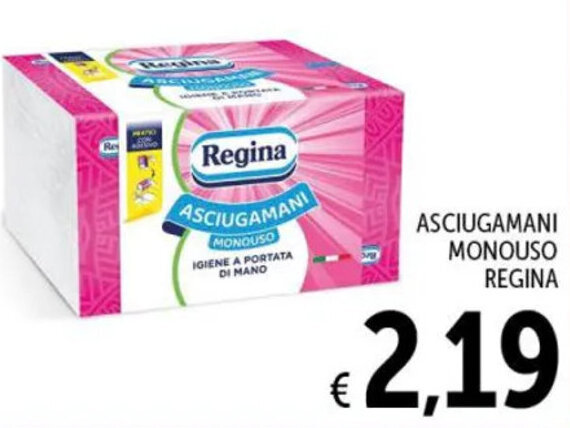 Offerta ASCIUGAMANI MONOUSO REGINA nel volantino di Spazio Conad