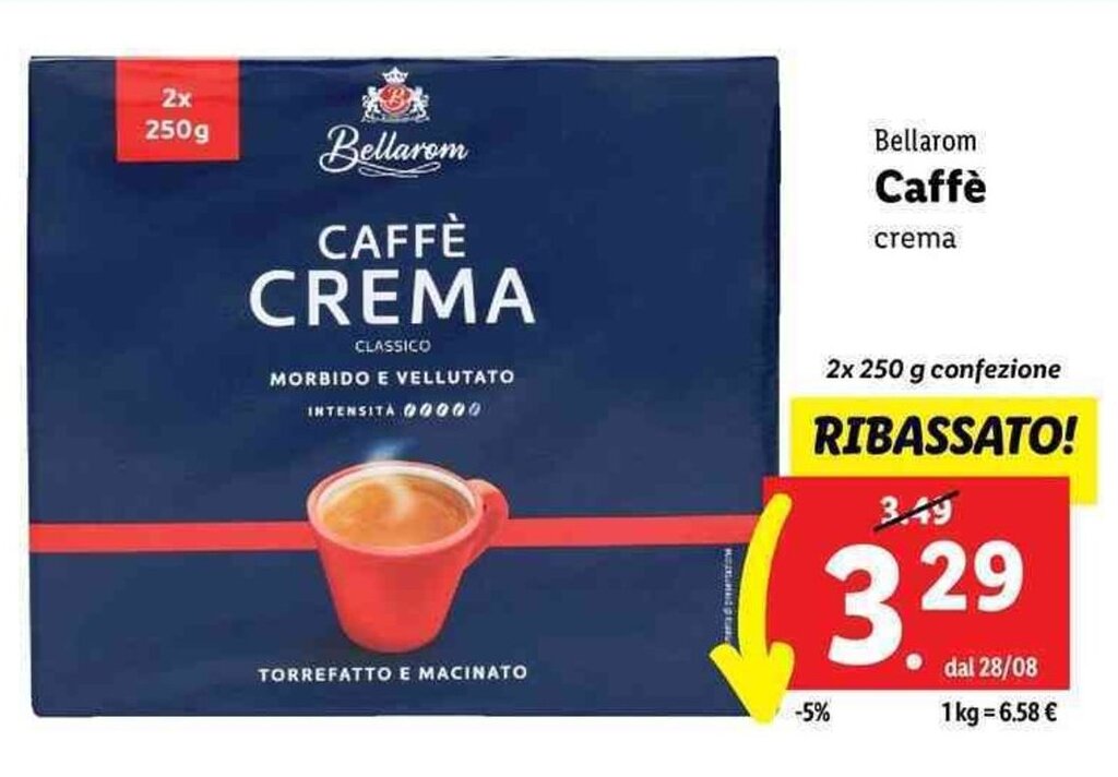 Offerta Bellarom Caffè crema 2x 250 g nel volantino di Lidl