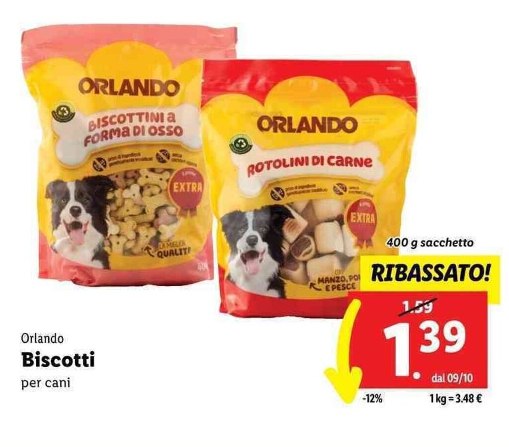 Offerta Orlando Biscotti per cani 400 g nel volantino di Lidl