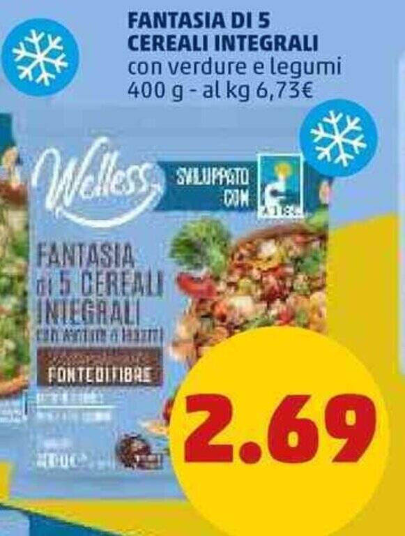 FANTASIA DI 5 CEREALI INTEGRALI con verdure e legumi 400 g offerta di PENNY