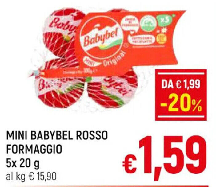 MINI BABYBEL ROSSO FORMAGGIO 5x 20 g offerta di A&O