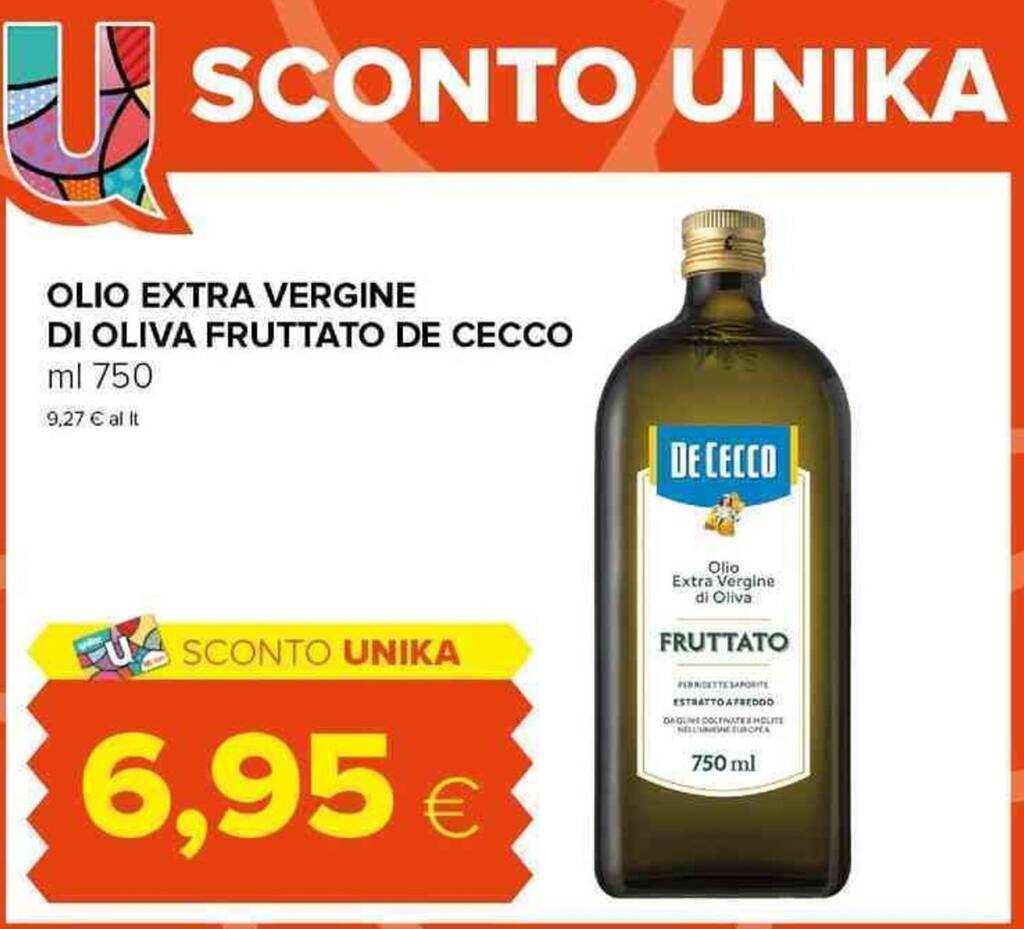 OLIO EXTRA VERGINE DI OLIVA FRUTTATO DE CECCO ml 750 offerta di Oasi