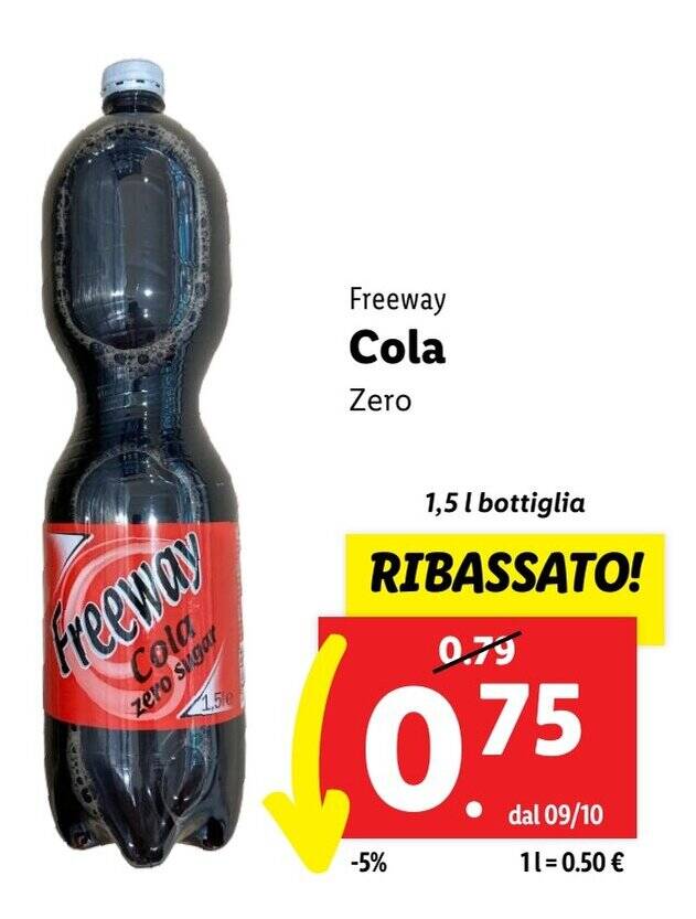 Offerta Freeway Cola Zero 1,5 l bottiglia di Lidl