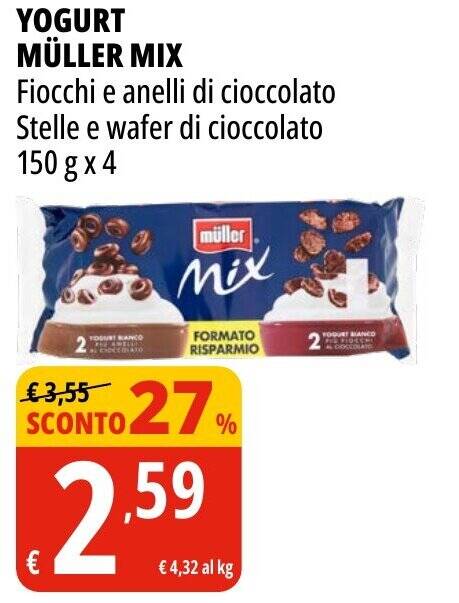 Offerta Yogurt MÜLLER MIX 4 x 150 g nel volantino di Tigros