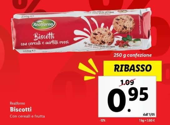 Biscotti offerta e prezzo Lidl - mag 2025