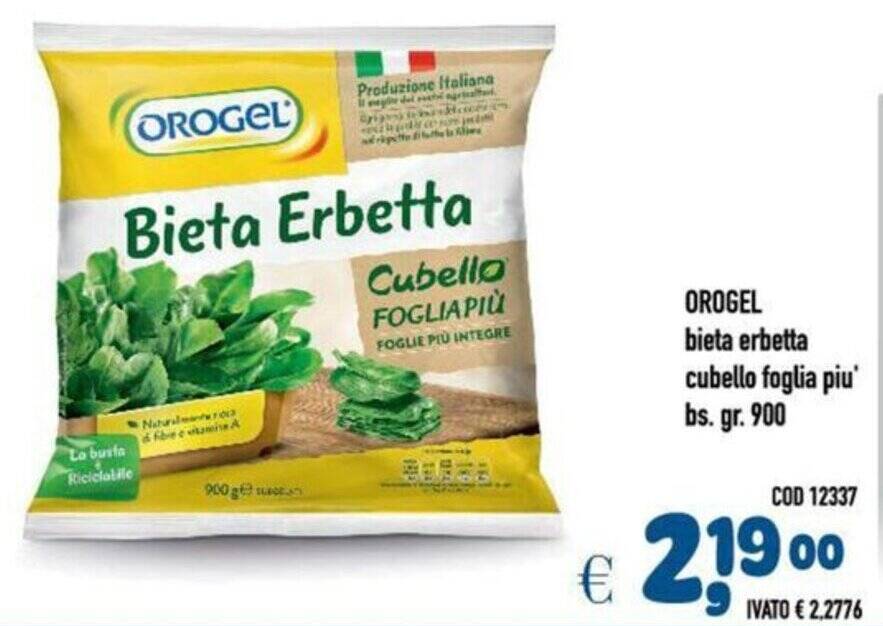Offerta OROGEL bieta erbetta cubello foglia piu' bs. 900 g nel ...